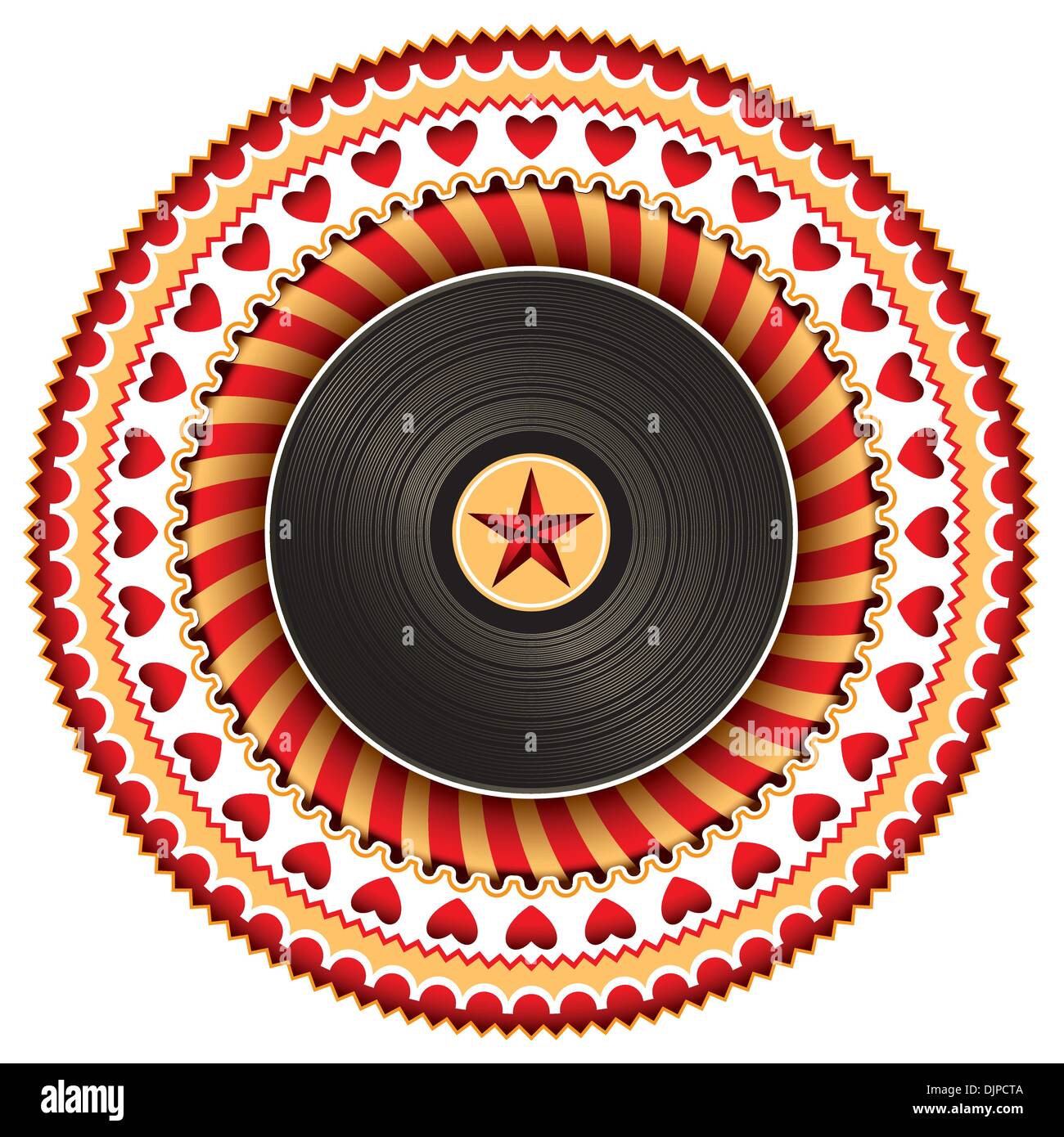 Illustrated stylish label with vinyl Stock Vector Image & Art - Alamy