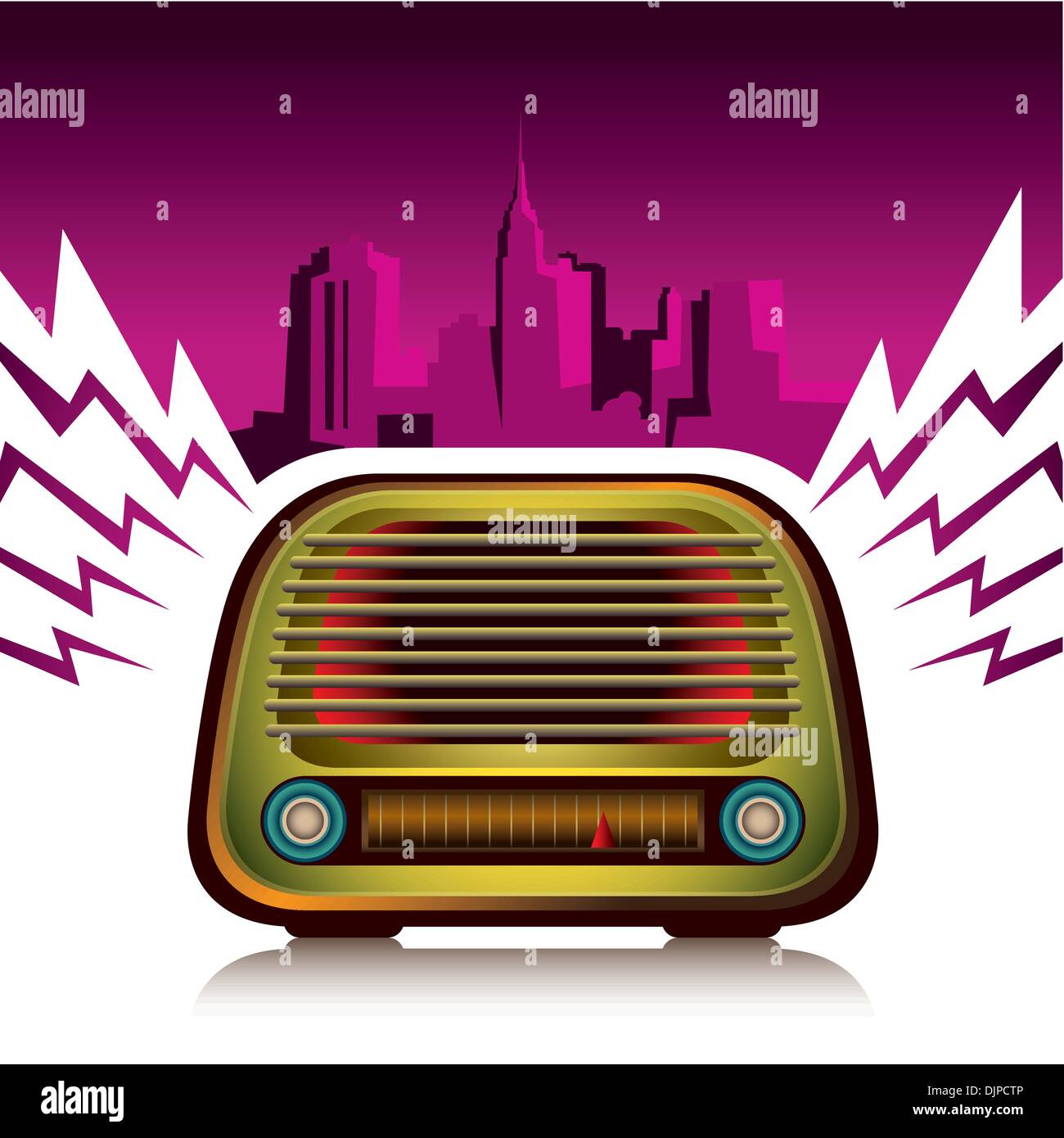 Illustration of colorful retro radio Stock Vector Image & Art - Alamy