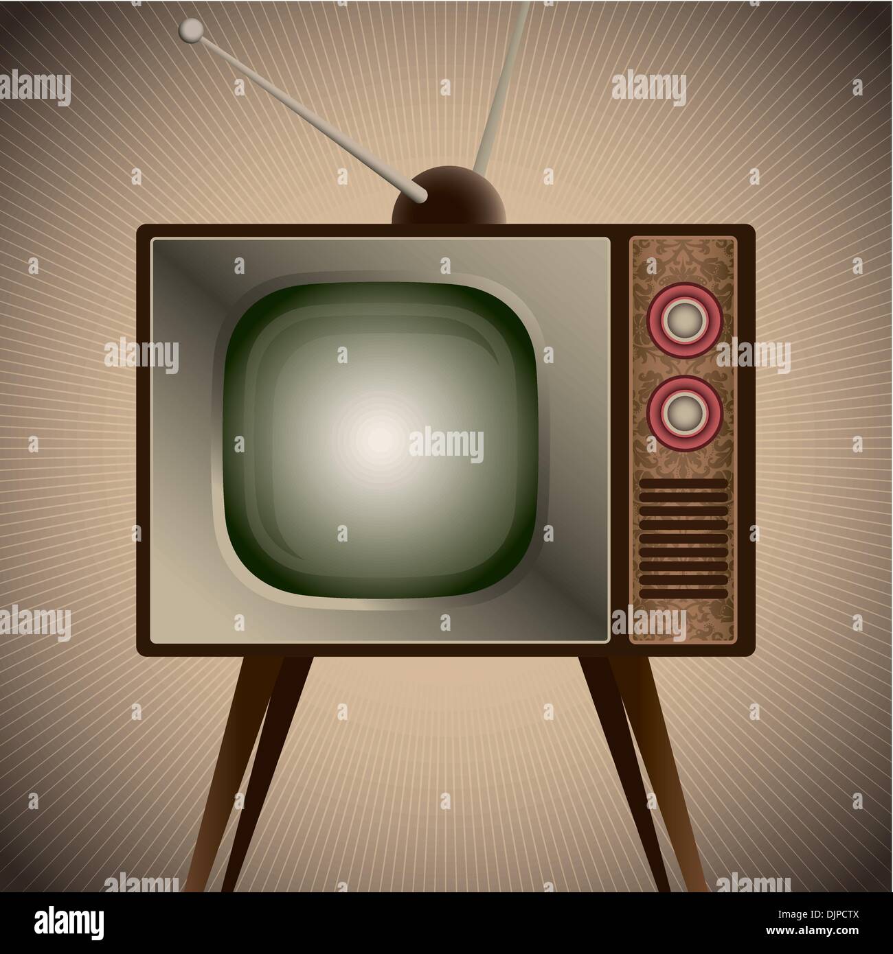 Illustration of retro television set Stock Vector Image & Art - Alamy