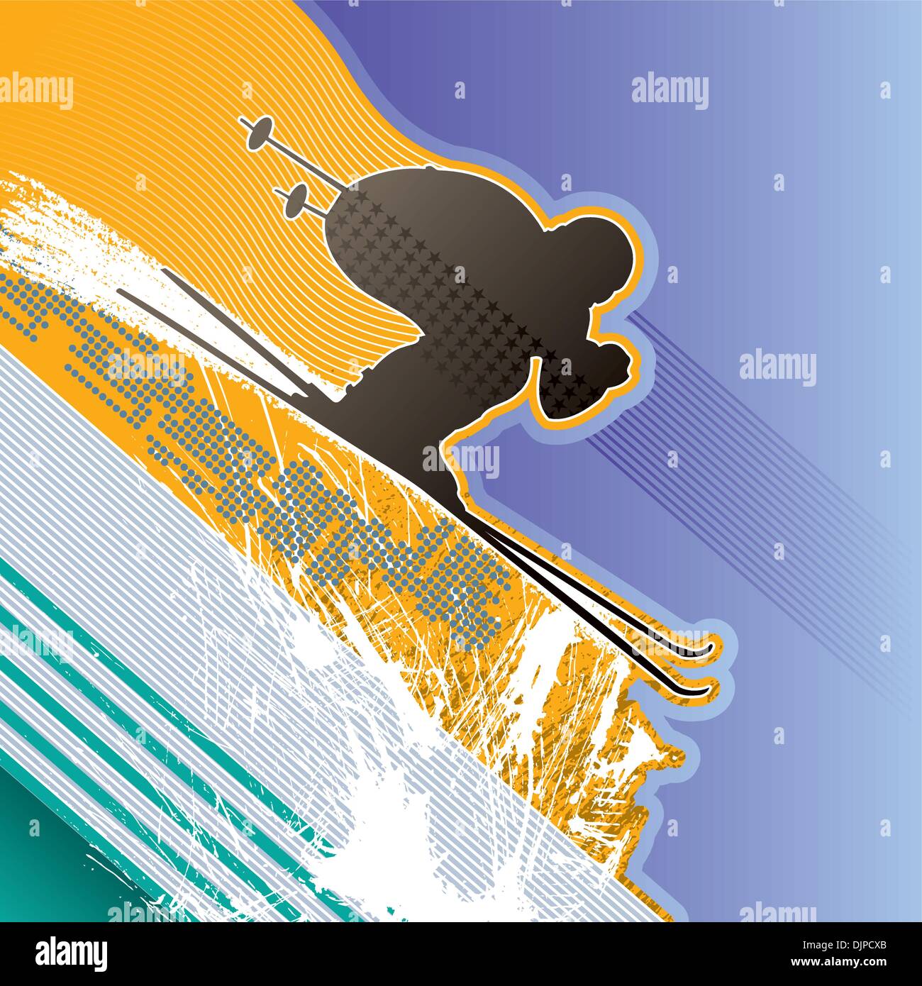 Kid skier in winter Stock Vector Images - Alamy