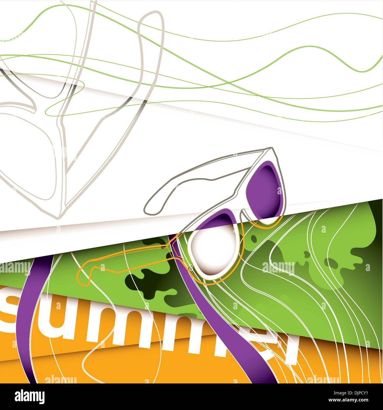Modern colorful summer layout with sunglasses Stock Vector Image & Art ...