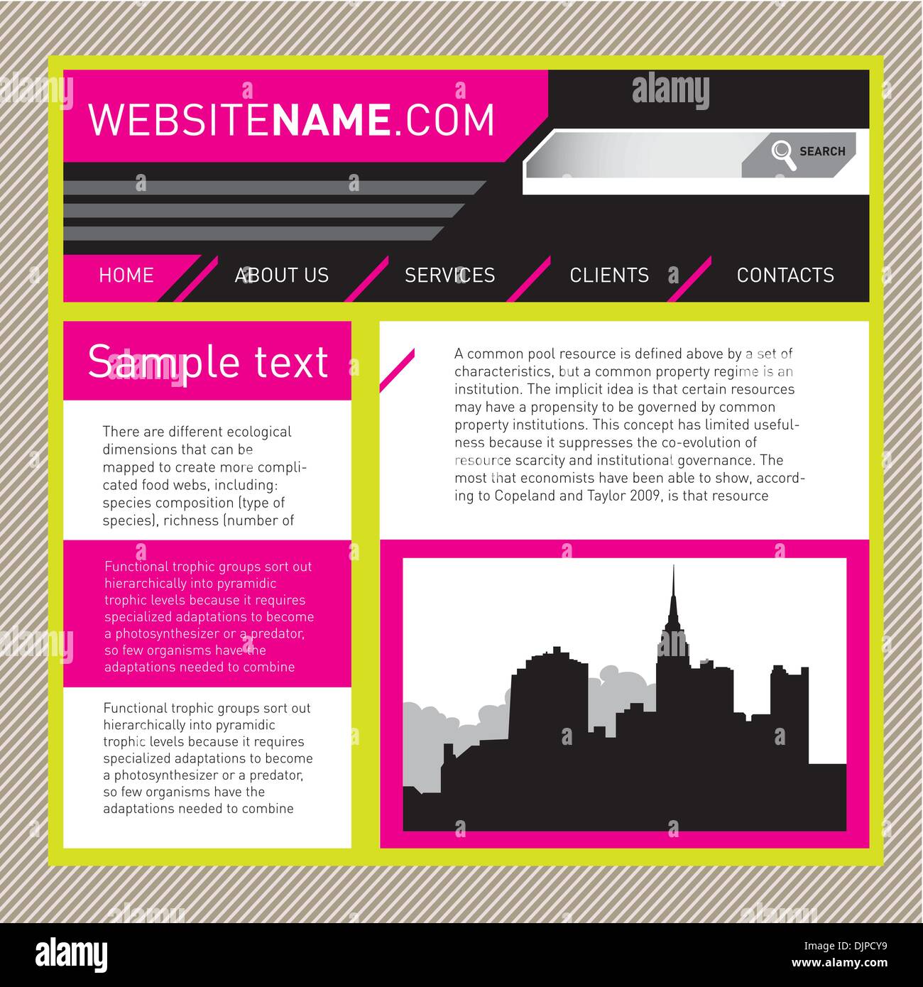 Website template Stock Vector Images - Alamy