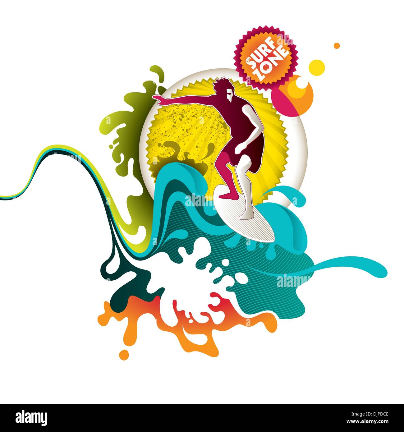 Modern summer banner with surfer Stock Vector Image & Art - Alamy