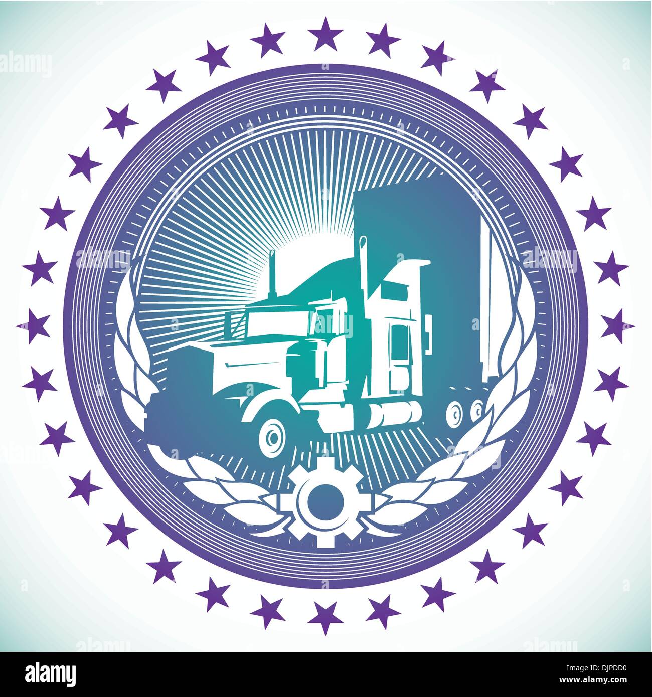 Modish emblem with big truck Stock Vector Image & Art - Alamy