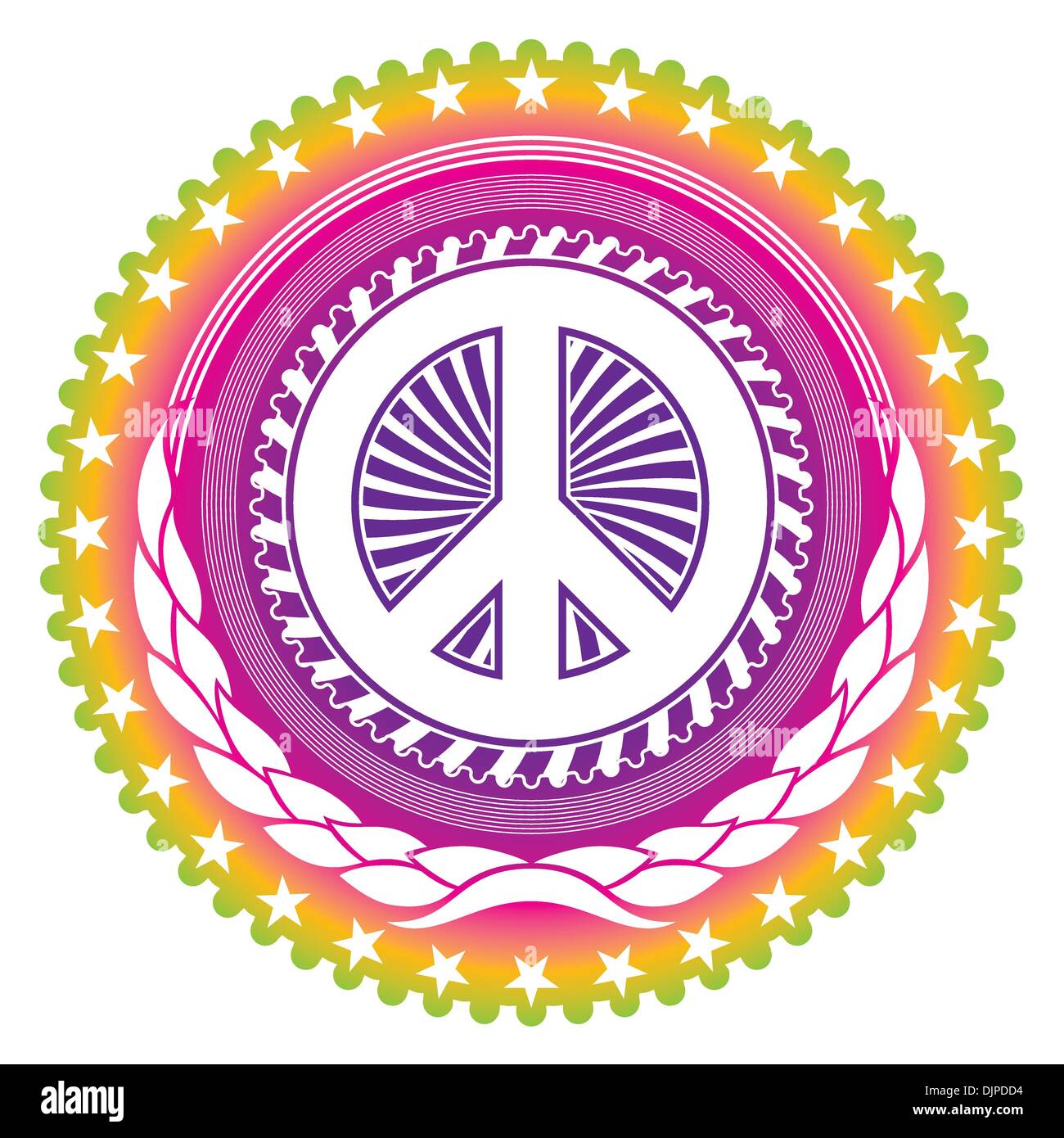Peace symbol flowers Stock Vector Images - Alamy