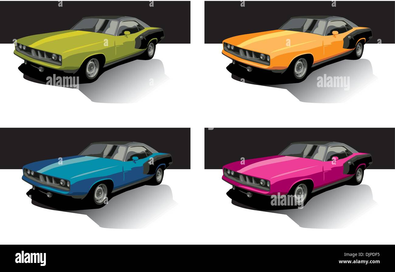 Blue color car Stock Vector Images - Alamy