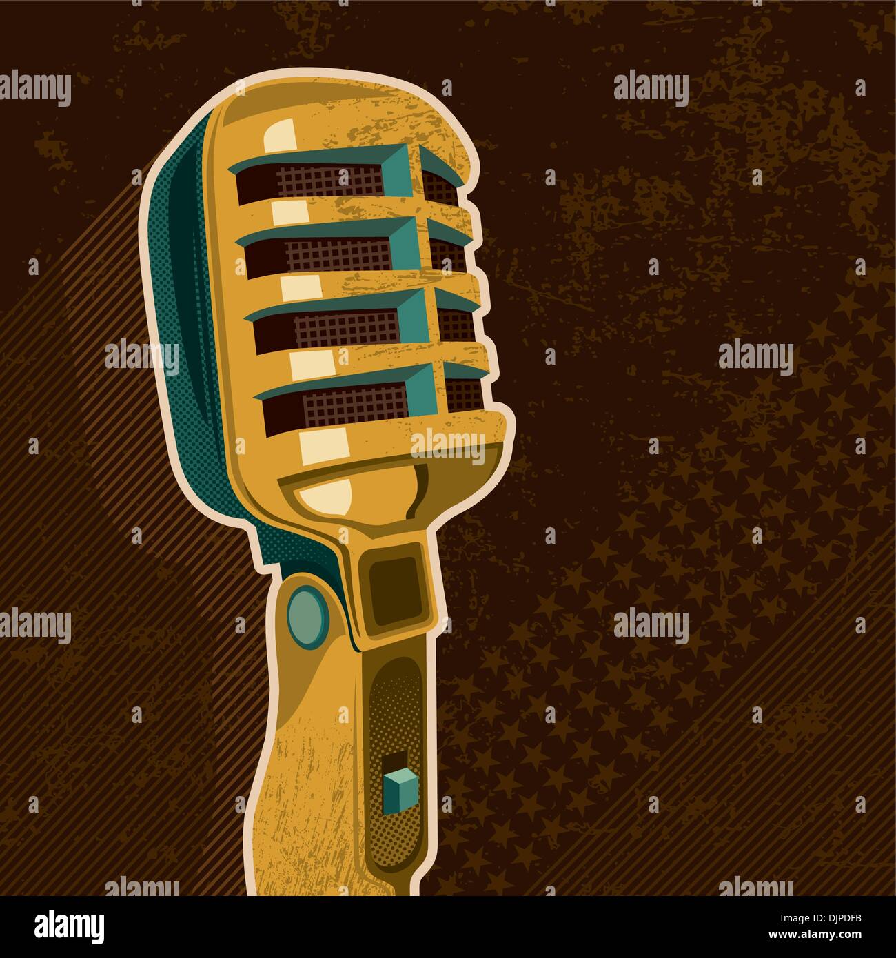 Gold microphone poster Stock Vector Images - Alamy