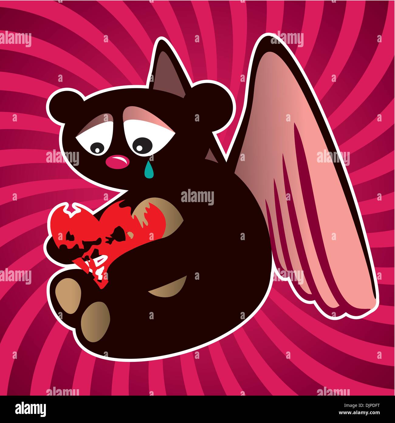 Sad teddy bear broken heart Stock Vector Images - Alamy