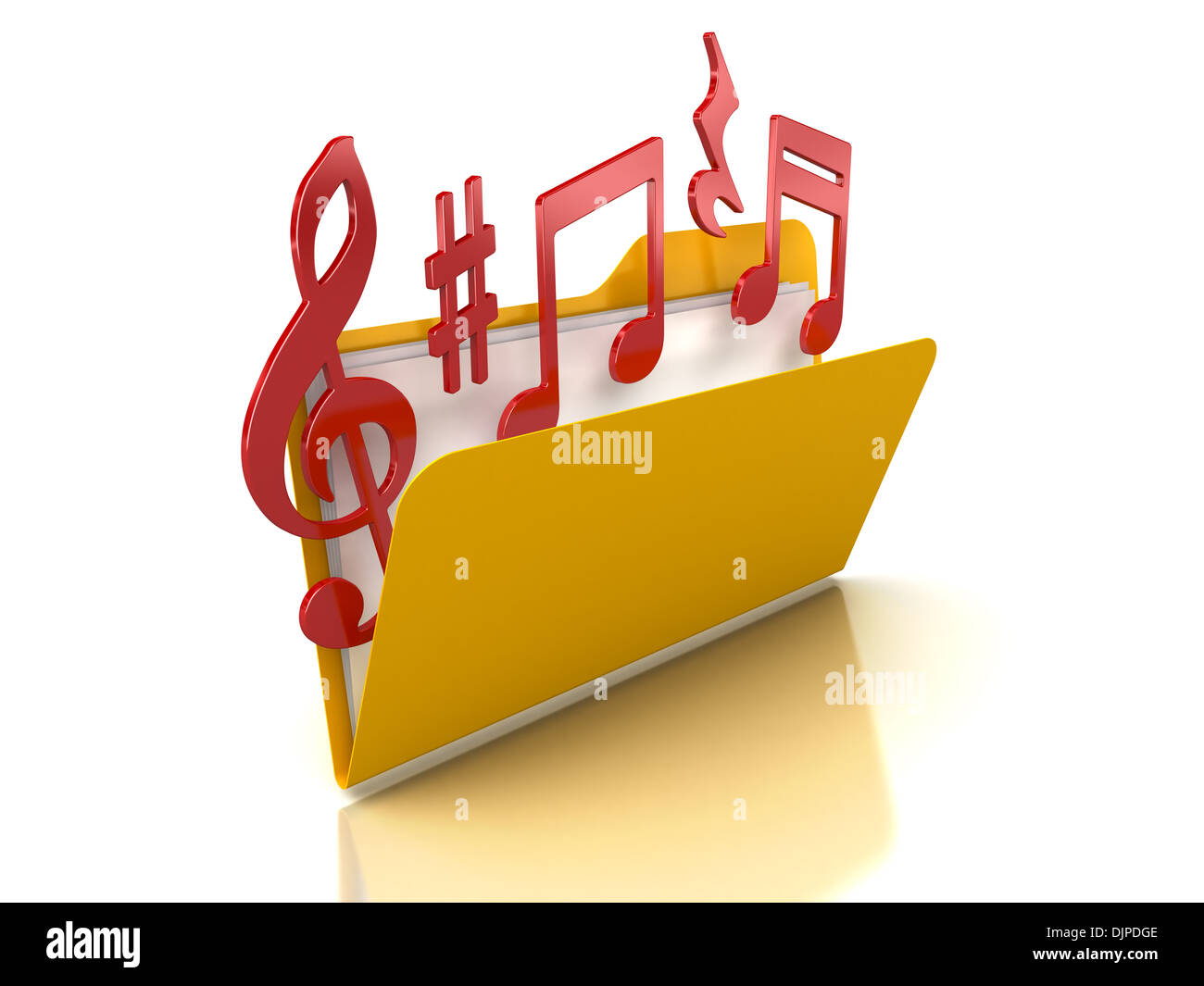 3d music notes in Folder Stock Photo - Alamy
