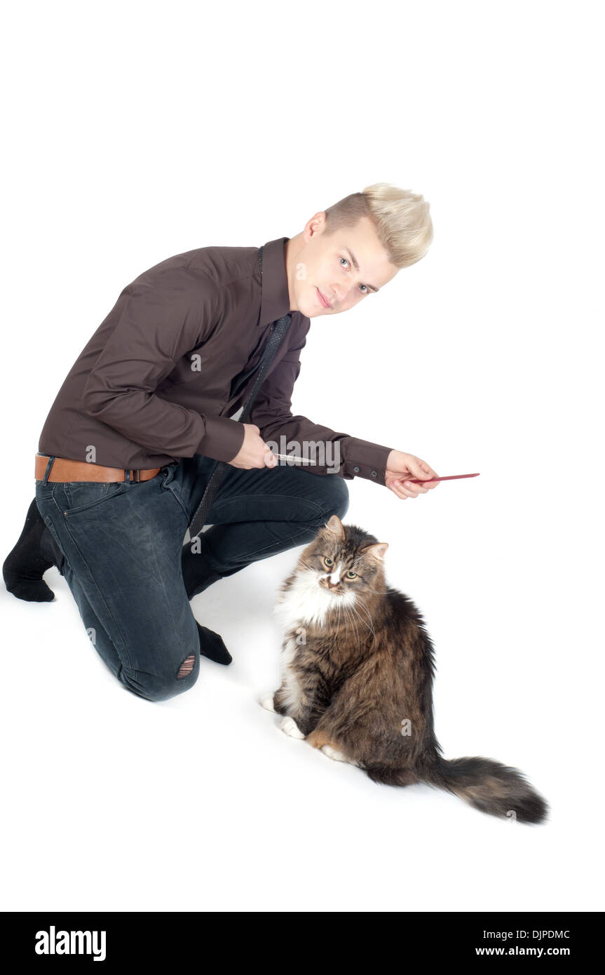 Guy with a cat hi-res stock photography and images - Alamy