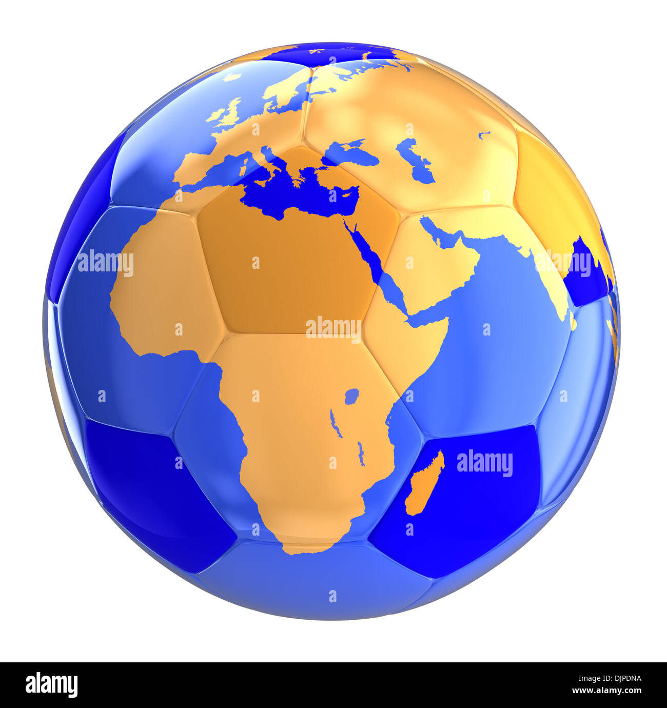 soccer ball with earth map Stock Photo - Alamy