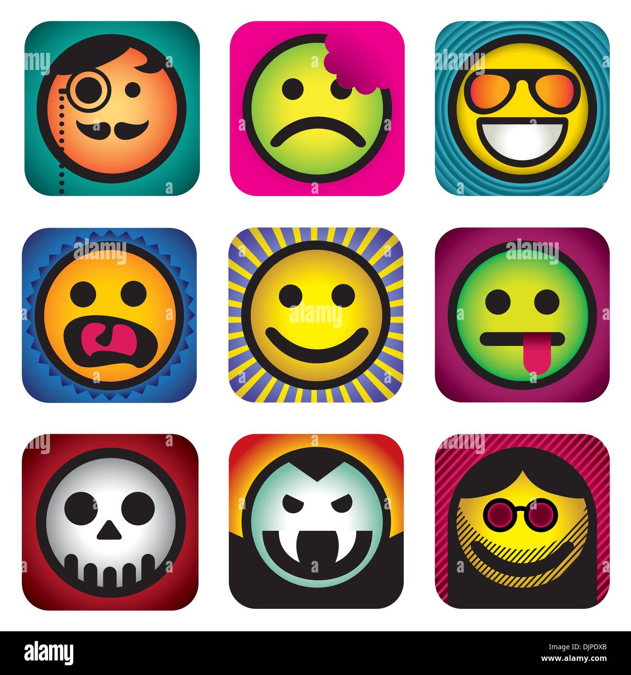 Different smileys Stock Vector Images - Alamy