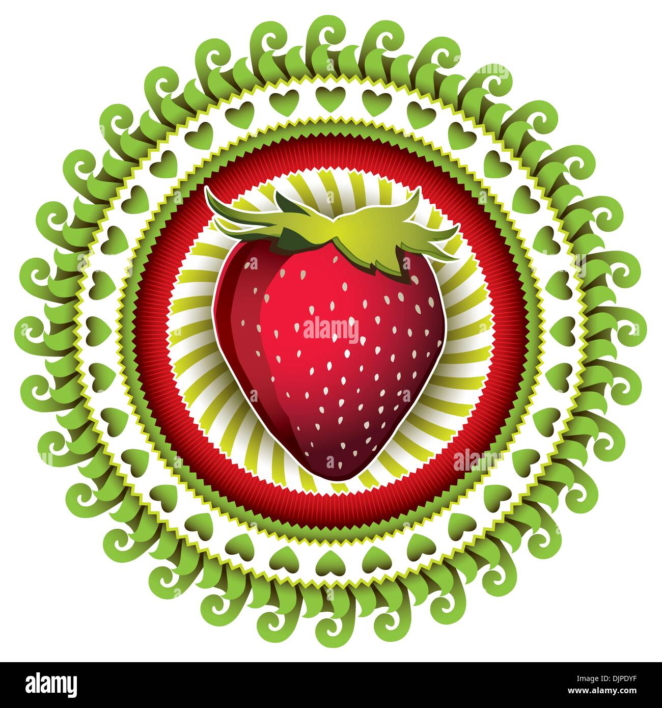 Stylish illustrated label with strawberry Stock Vector Image & Art - Alamy
