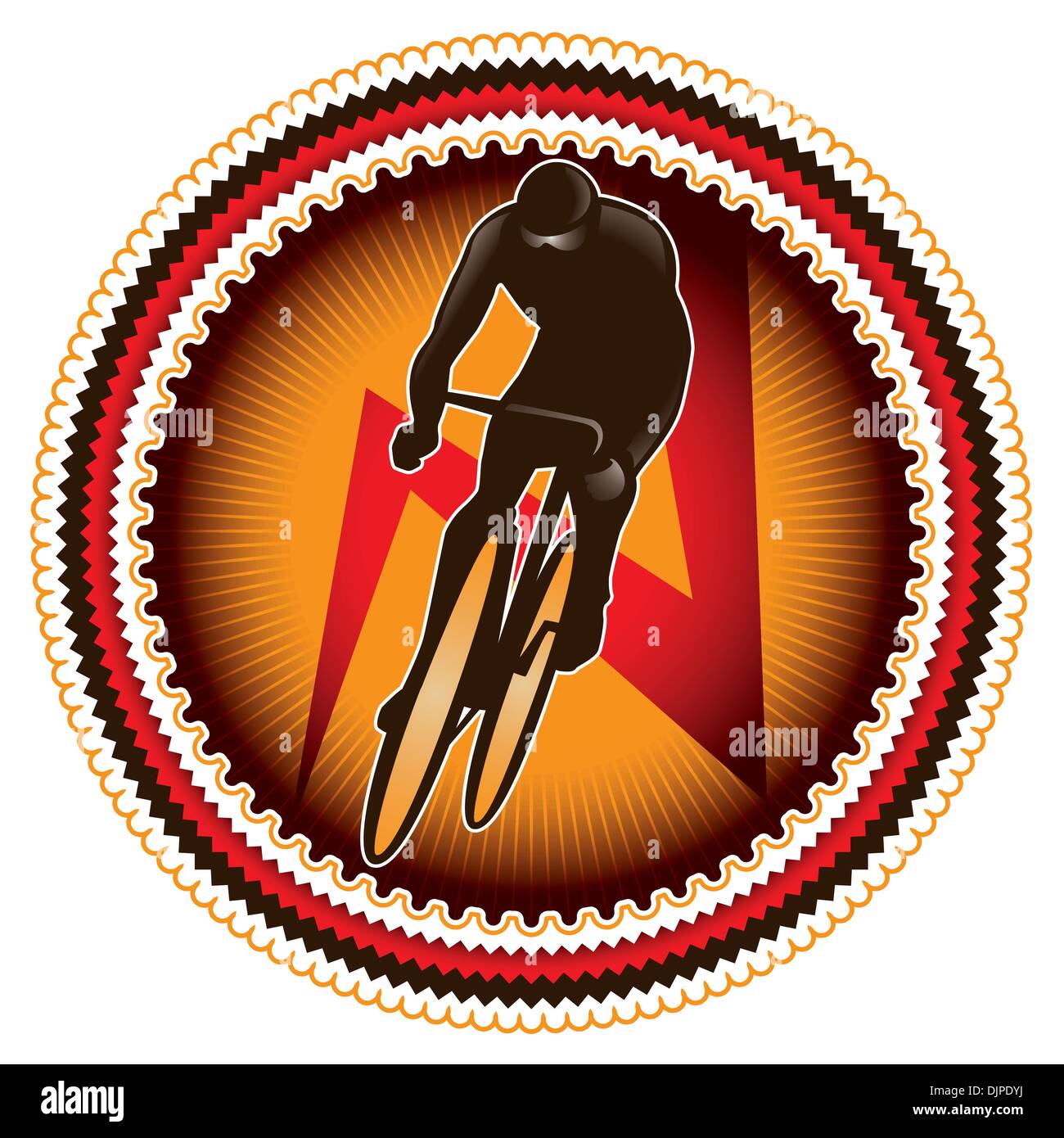 Stylish label with bicycle driver Stock Vector Image & Art - Alamy