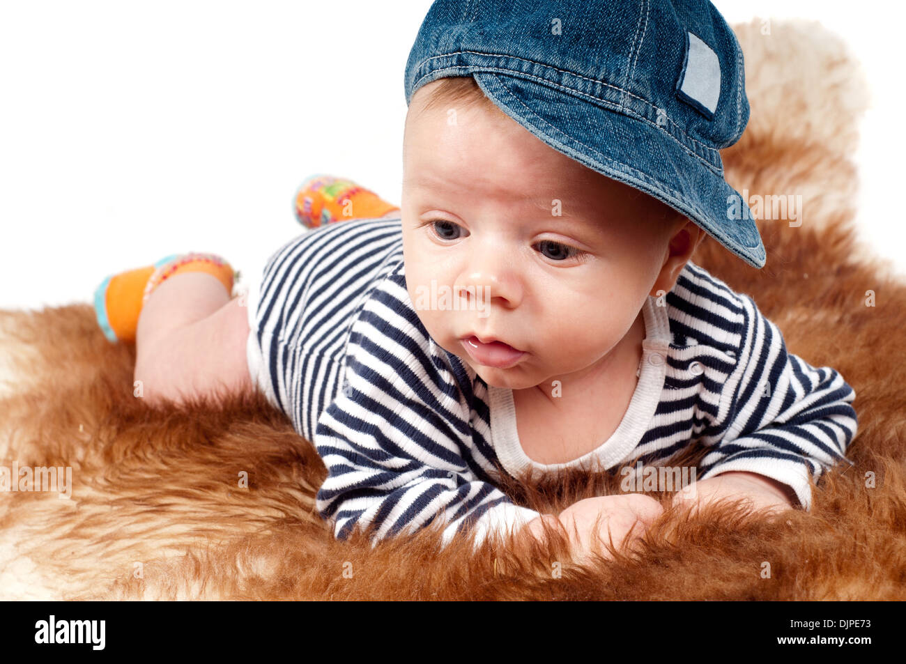 Lying newborn baby Stock Photo - Alamy