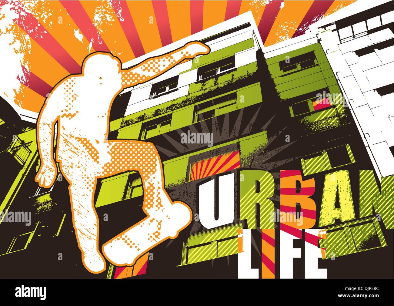 Urban life poster with skateboarder Stock Vector Image & Art - Alamy