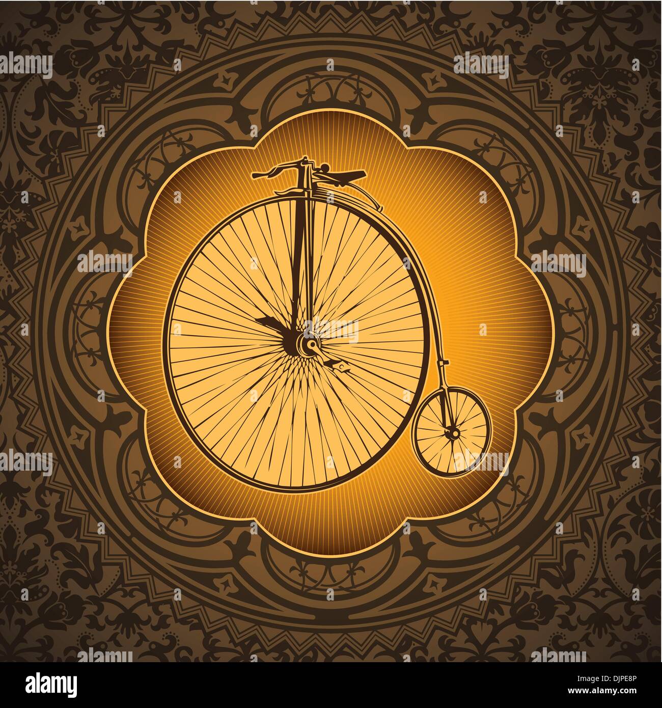 Vintage artistic background with old bicycle Stock Vector Image & Art ...