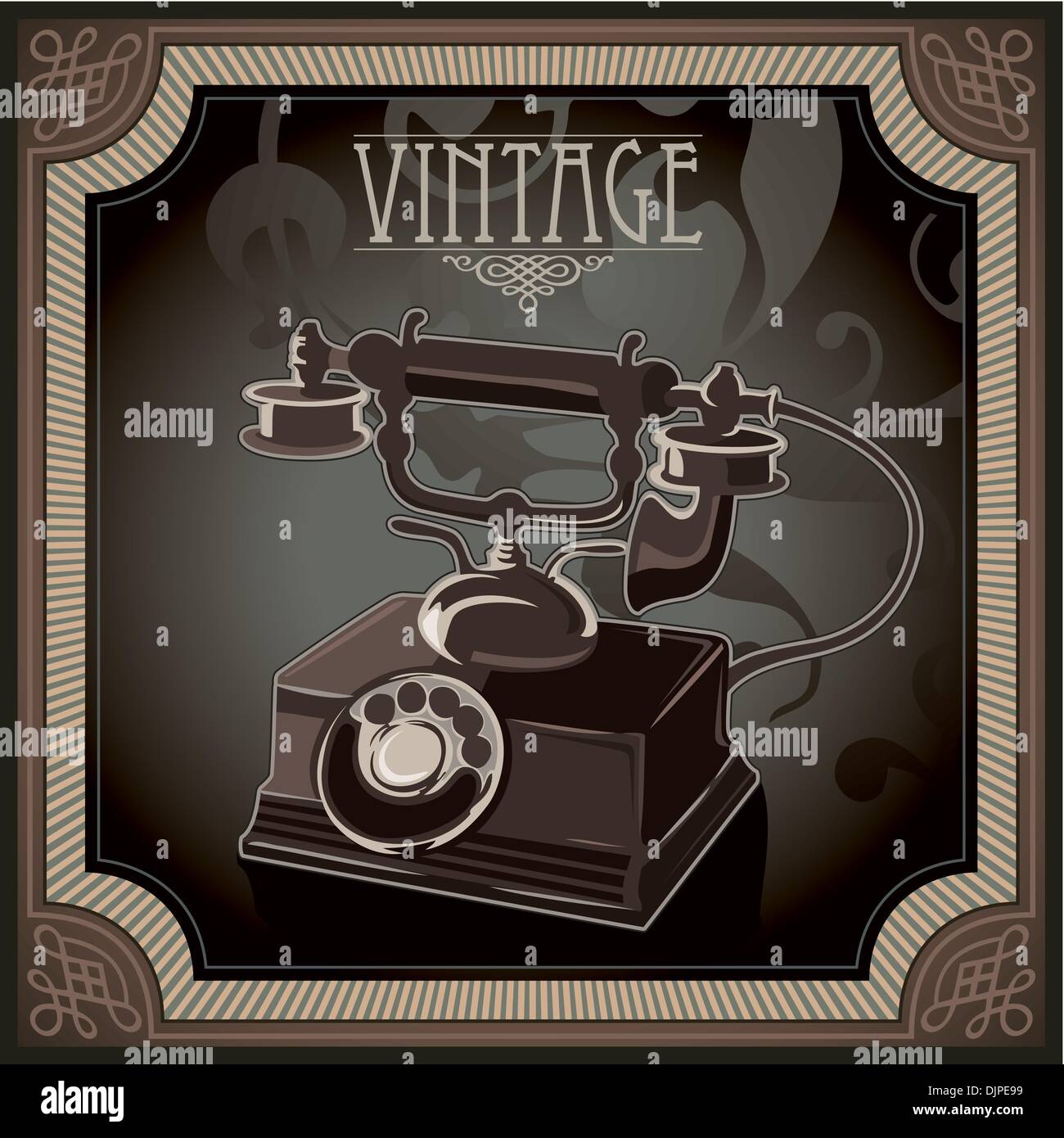 Vintage background with old telephone Stock Vector Image & Art - Alamy