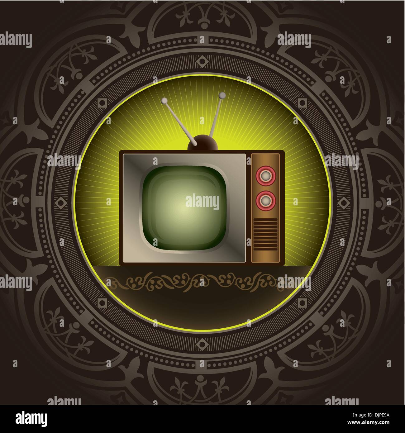 Vintage background with old television set Stock Vector Image & Art - Alamy