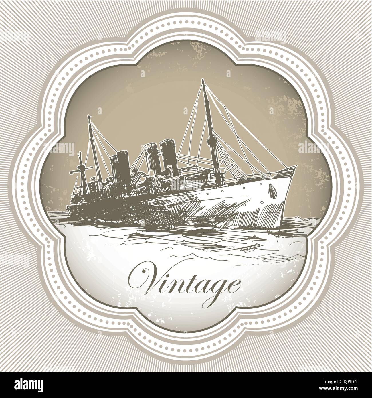 Travel poster vintage ship Stock Vector Images - Alamy