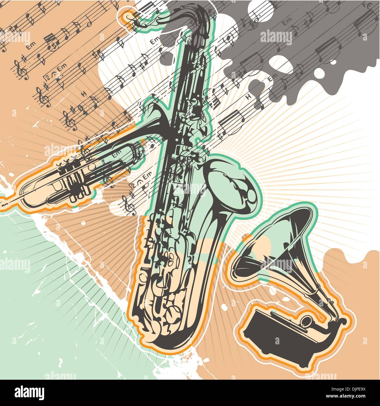 Vintage designed music background Stock Vector Image & Art - Alamy