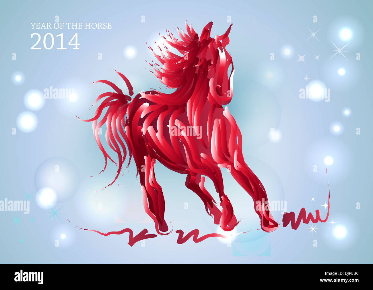 Chinese New Year of the Horse, traditional style illustration. EPS ...