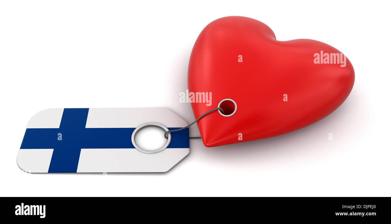 Heart with Finnish flag (clipping path included Stock Photo - Alamy