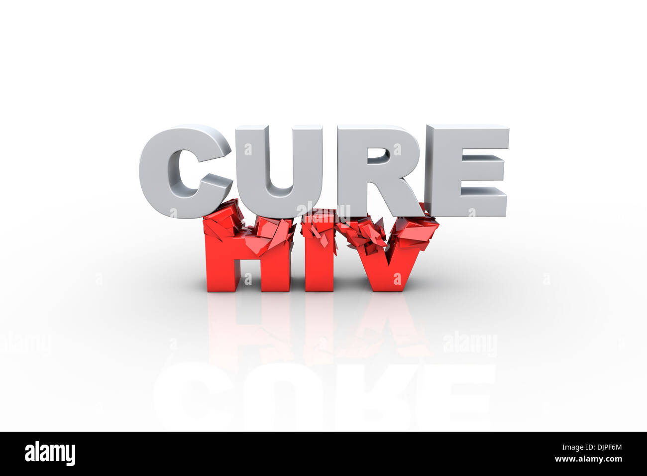 3d cure text breaking HIV text, over white background - Fight HIV ...
