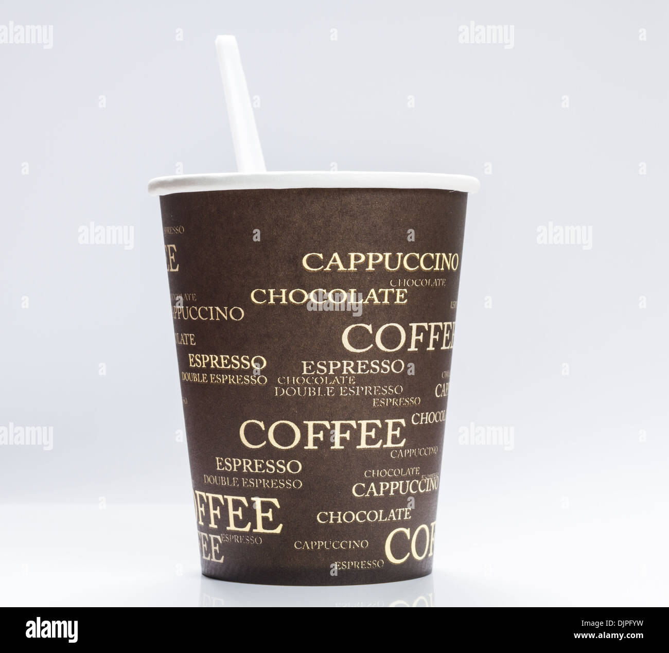 Beautiful cardboard disposable cup for coffee and other Stock Photo - Alamy