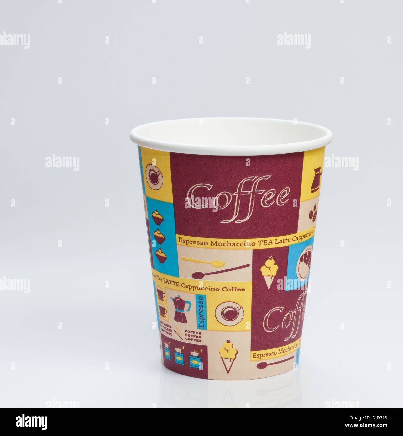Beautiful cardboard disposable cup for coffee and other Stock Photo - Alamy