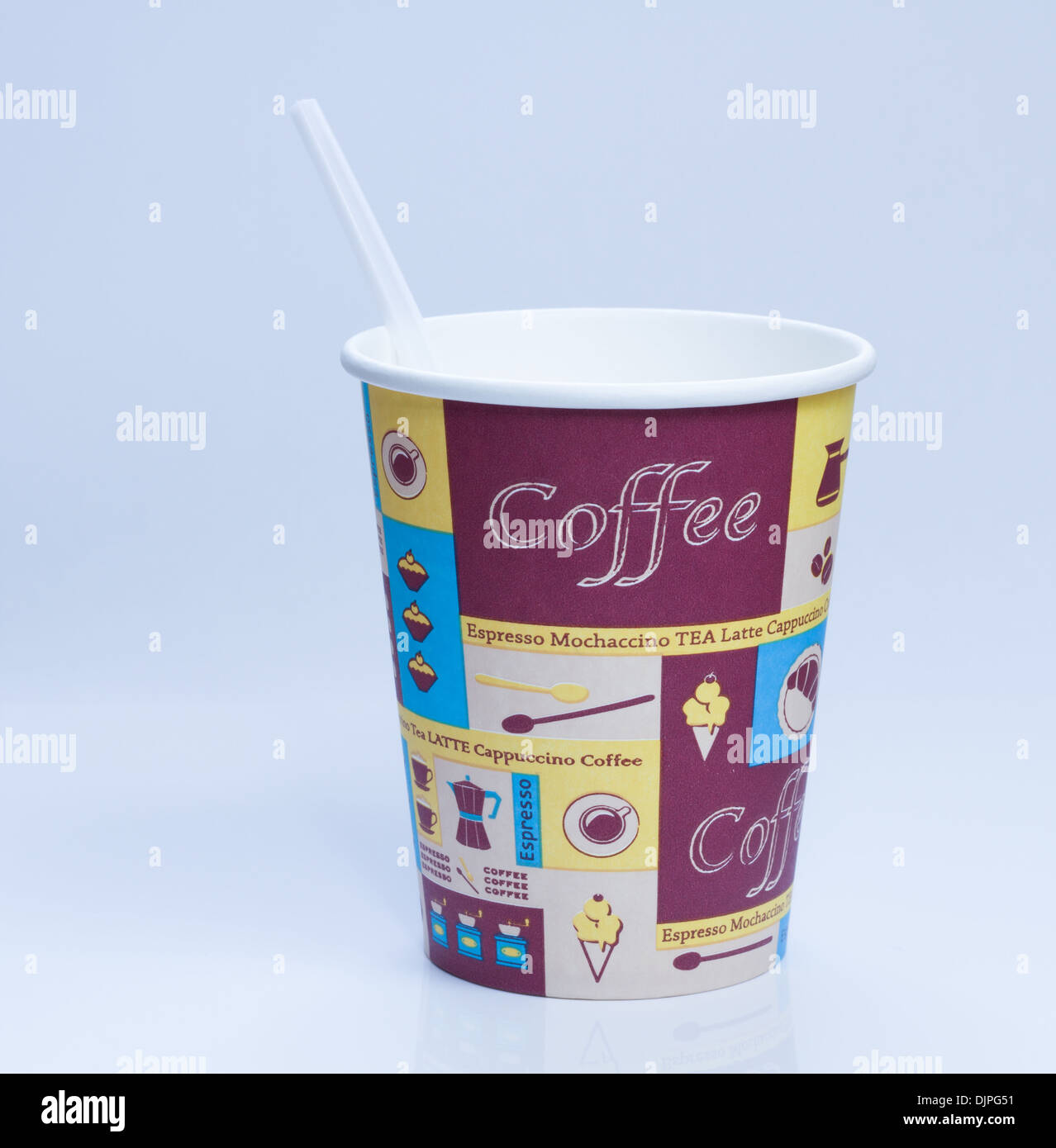 Beautiful cardboard disposable cup for coffee and other Stock Photo - Alamy