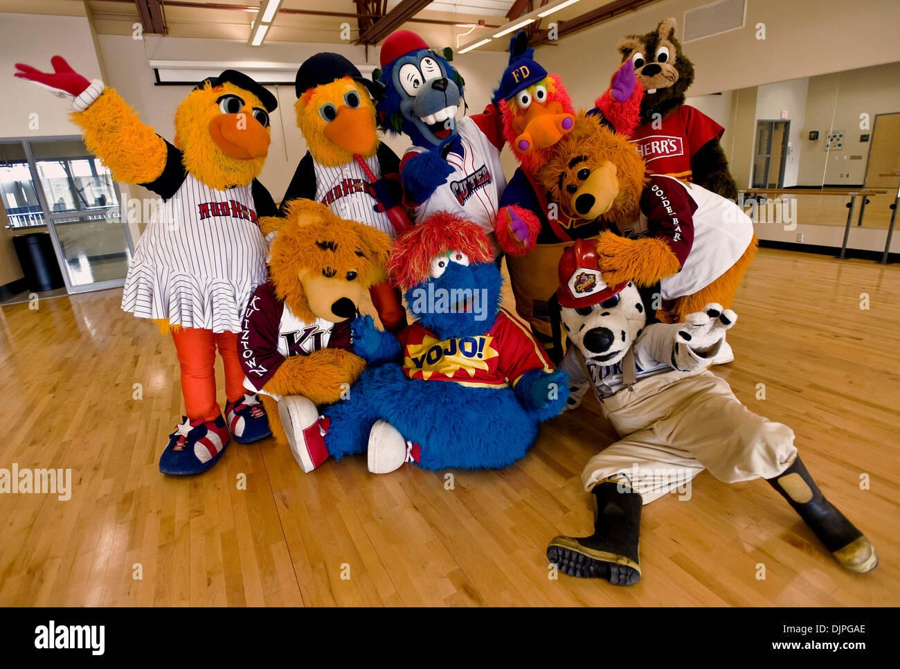 March 20, 2010 - Kutztown, Pennsylvania, USA - Mascot performers pose ...