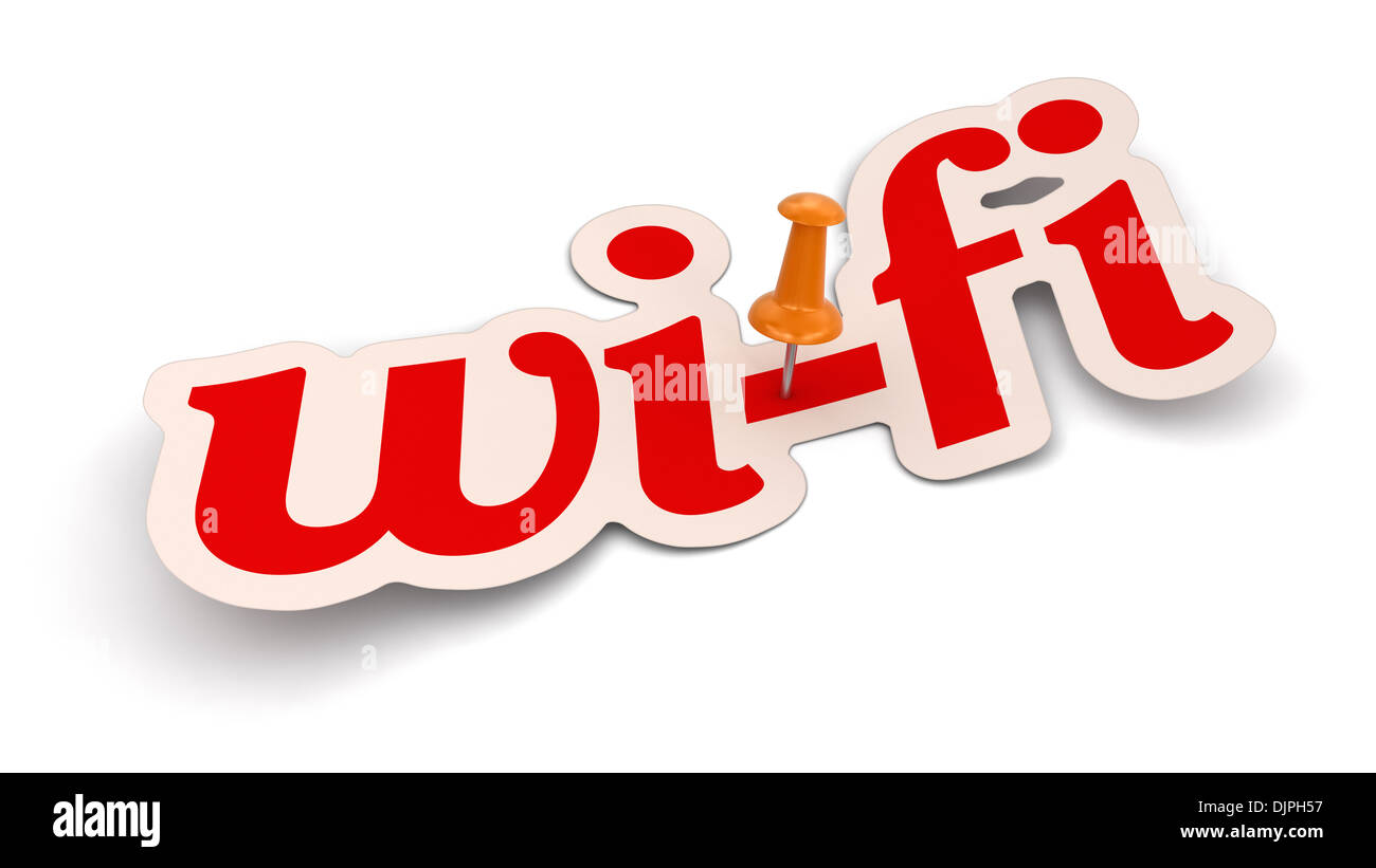 Push Pin and Wi-Fi (clipping path included Stock Photo - Alamy