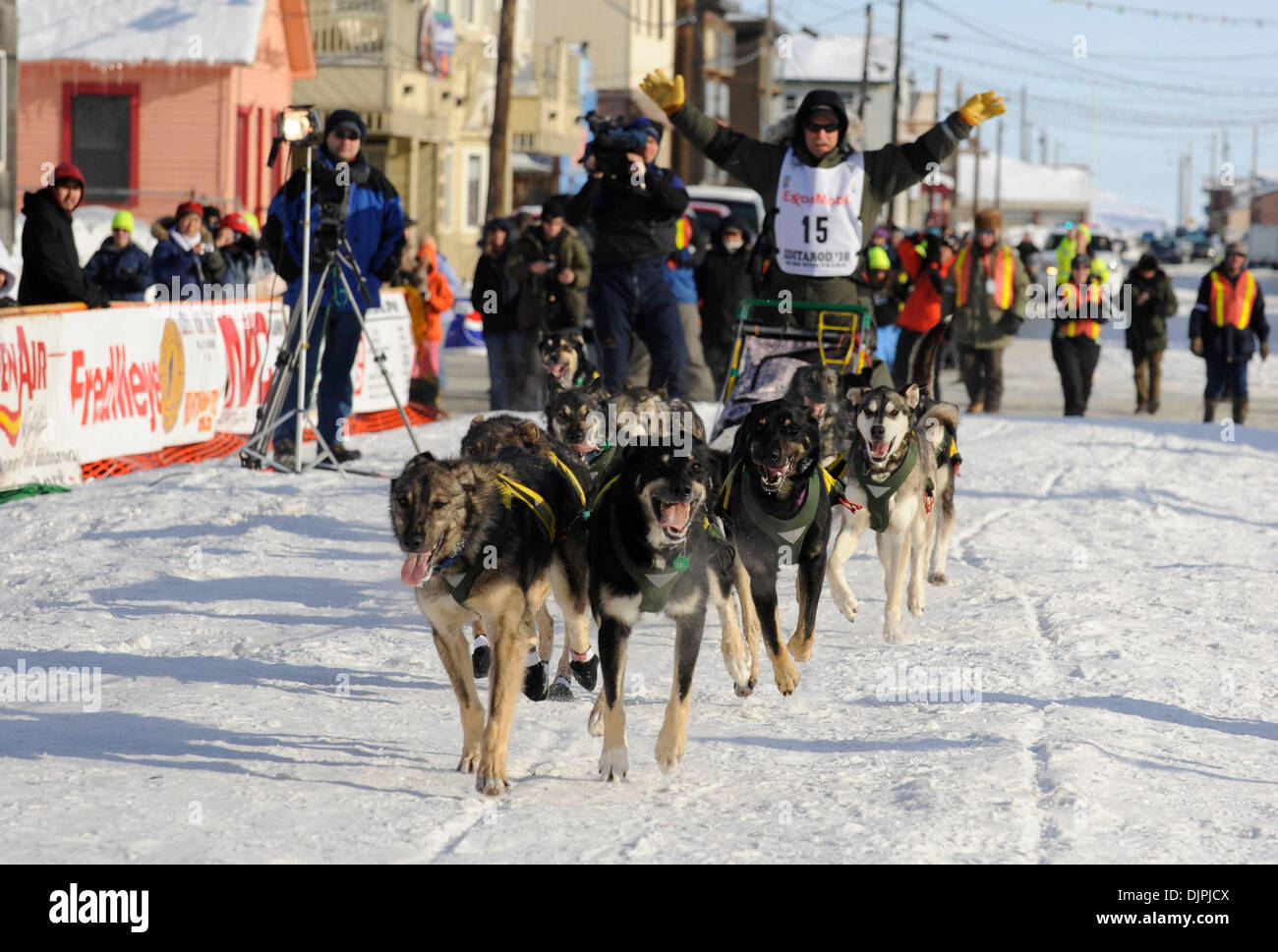 Mar 16, 2010 - Nome, Alaska, USA - JEFF KING arrives in third place ...