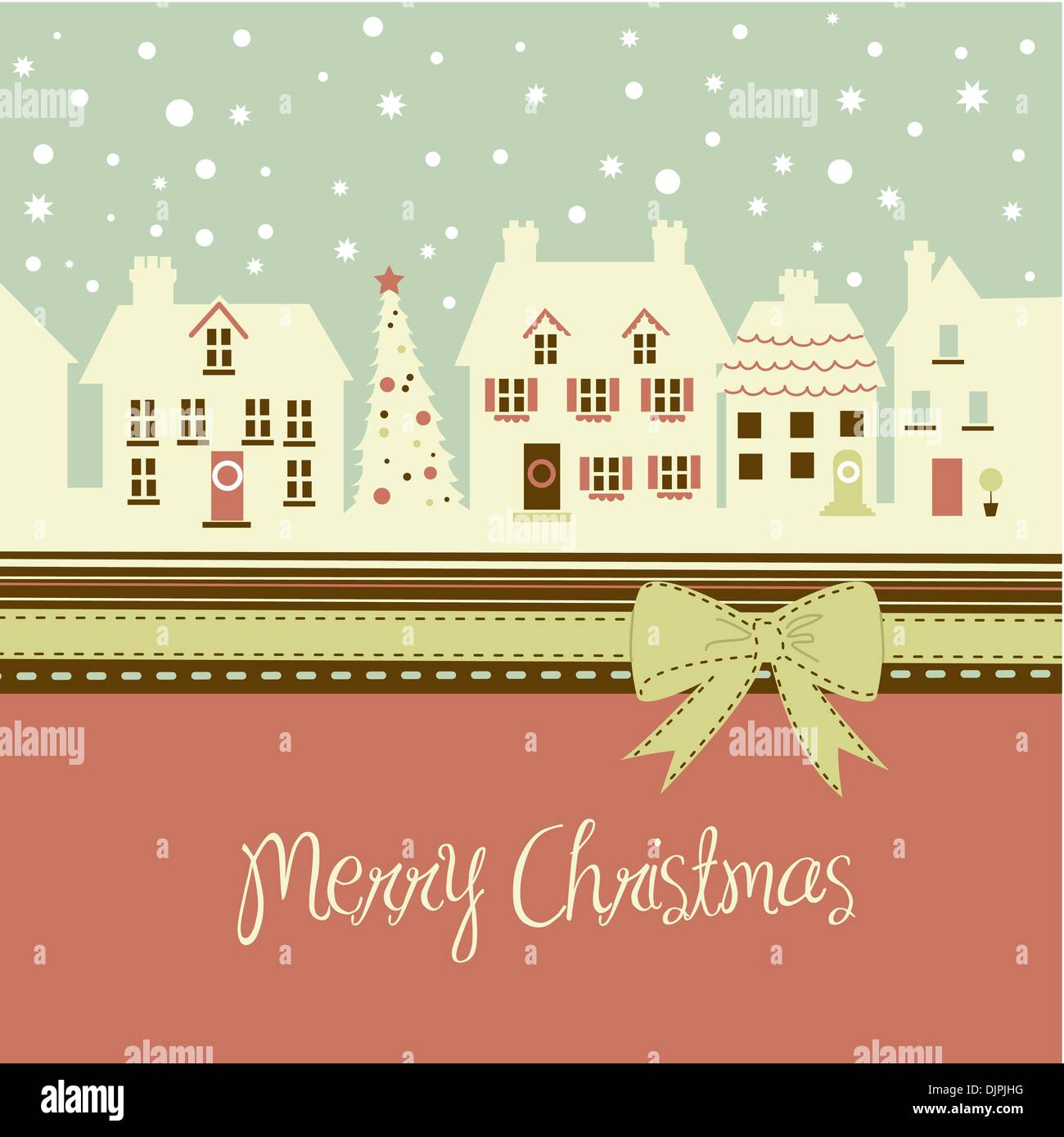 Christmas church snow night Stock Vector Images - Alamy