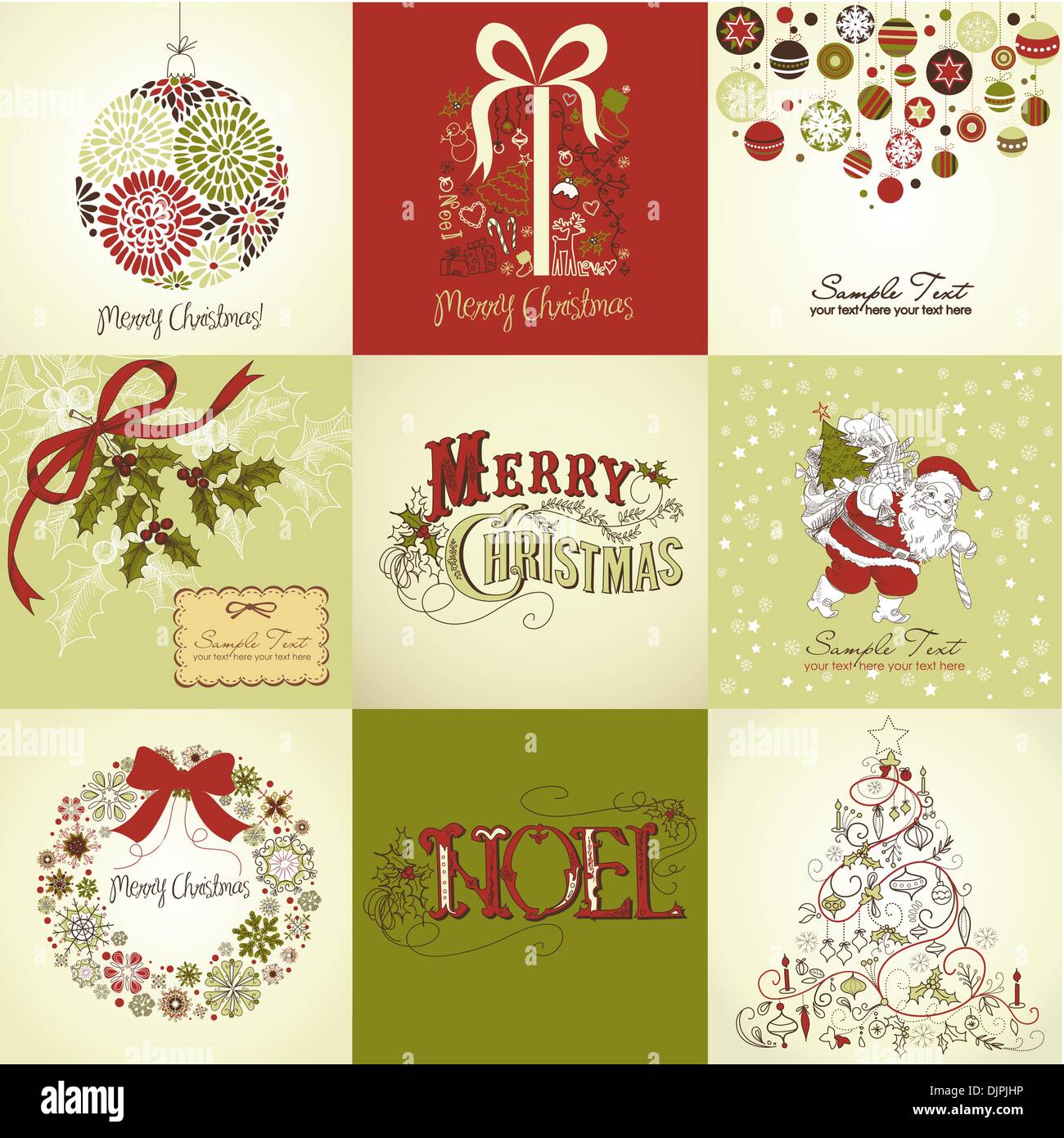 Set of Christmas Cards Stock Vector Image & Art - Alamy