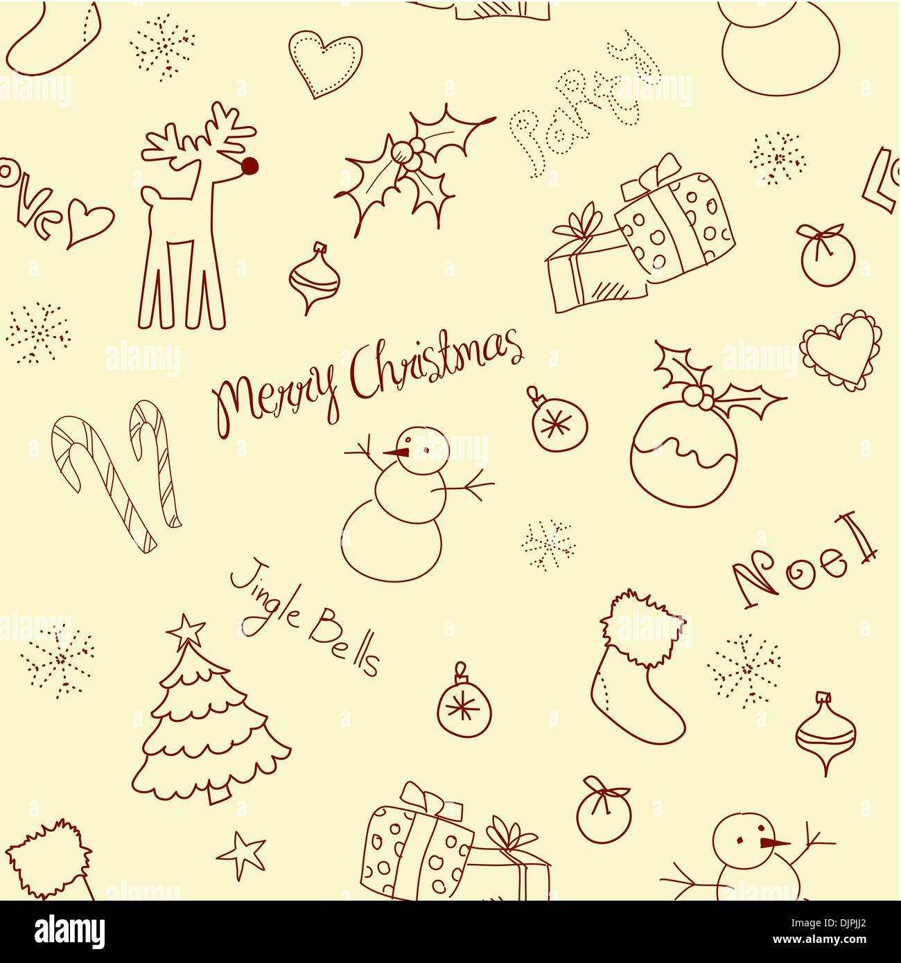 Christmas doodles. Seamless pattern Stock Vector Image & Art - Alamy