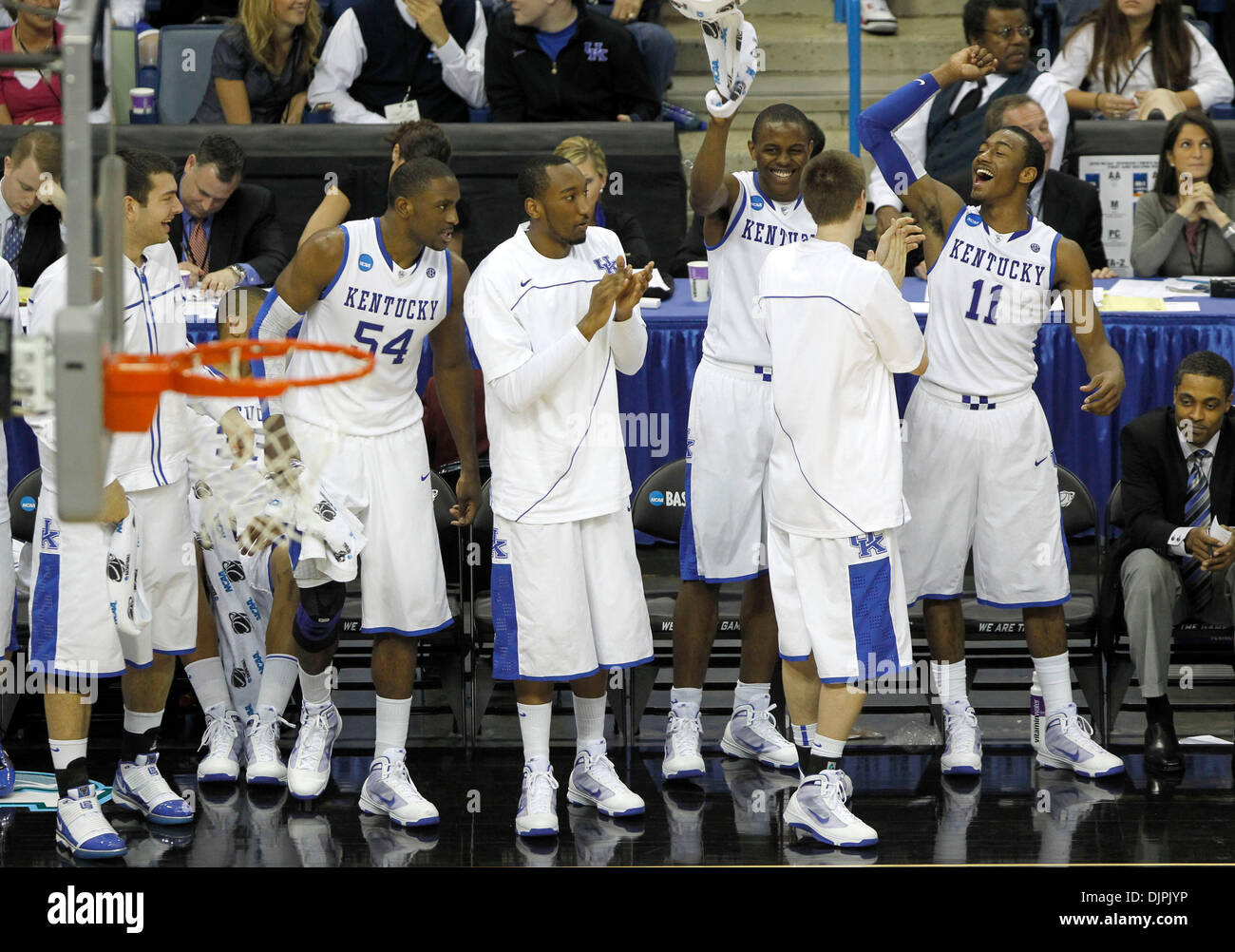 Mar. 20, 2010 - New Orleans, Kentucky, USA - The UK bench cheered a big ...