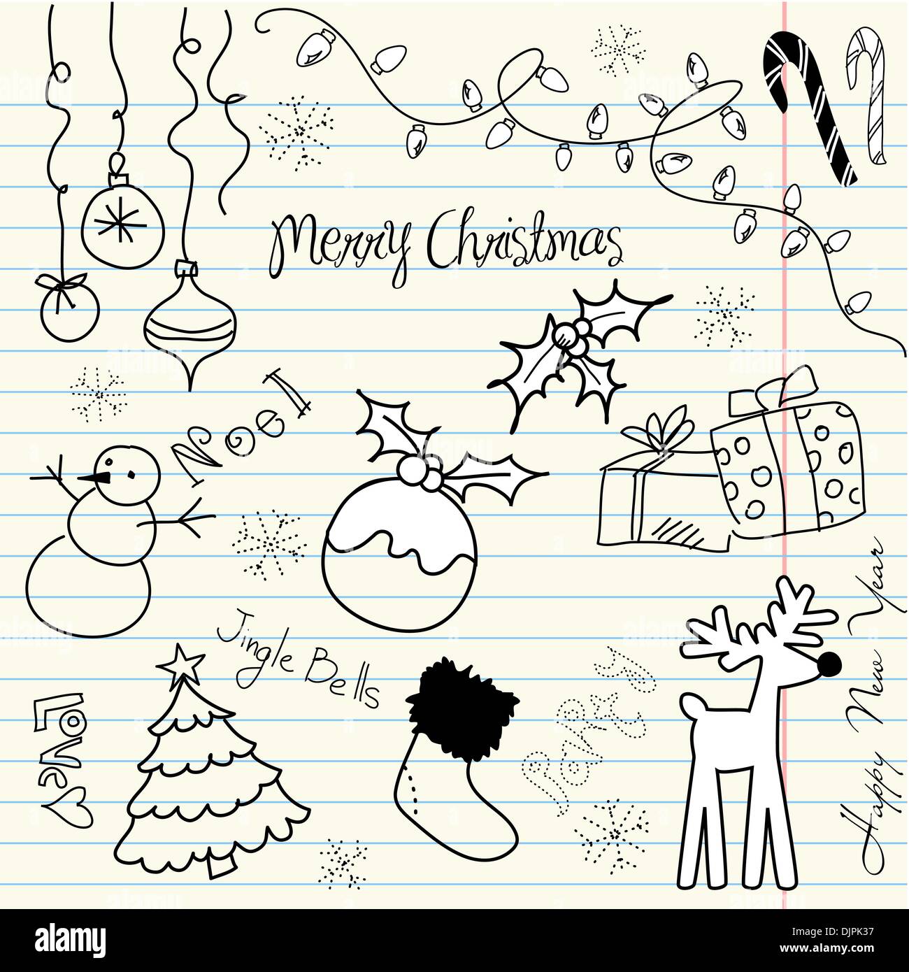 Cute Christmas and doodles Stock Vector Image & Art - Alamy