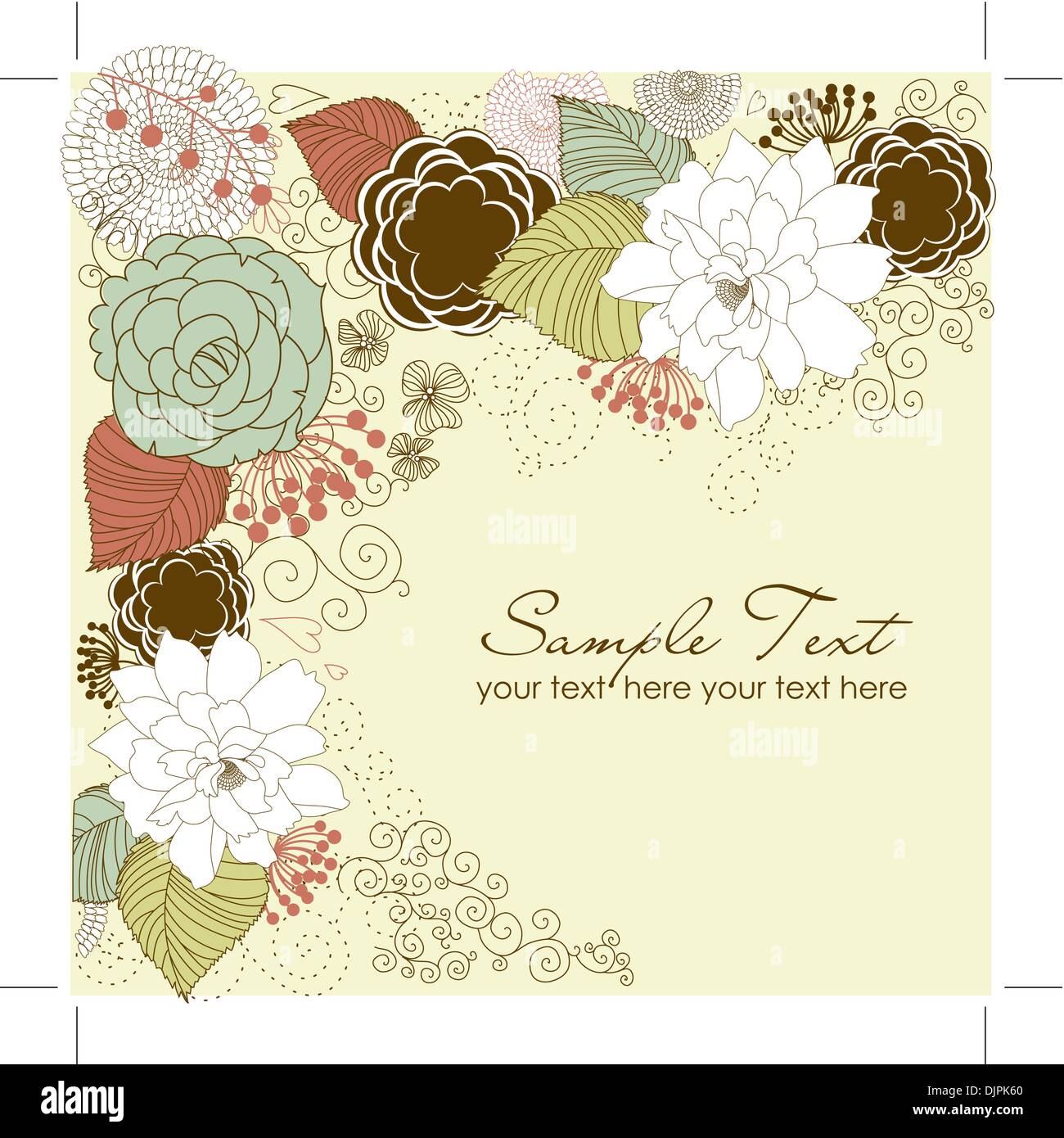 Floral greeting card Stock Vector Image & Art - Alamy