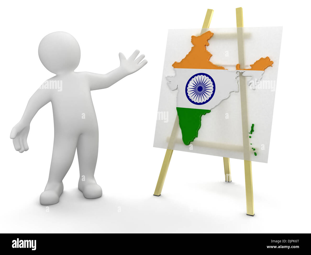 Man and Indian map (clipping path included Stock Photo - Alamy