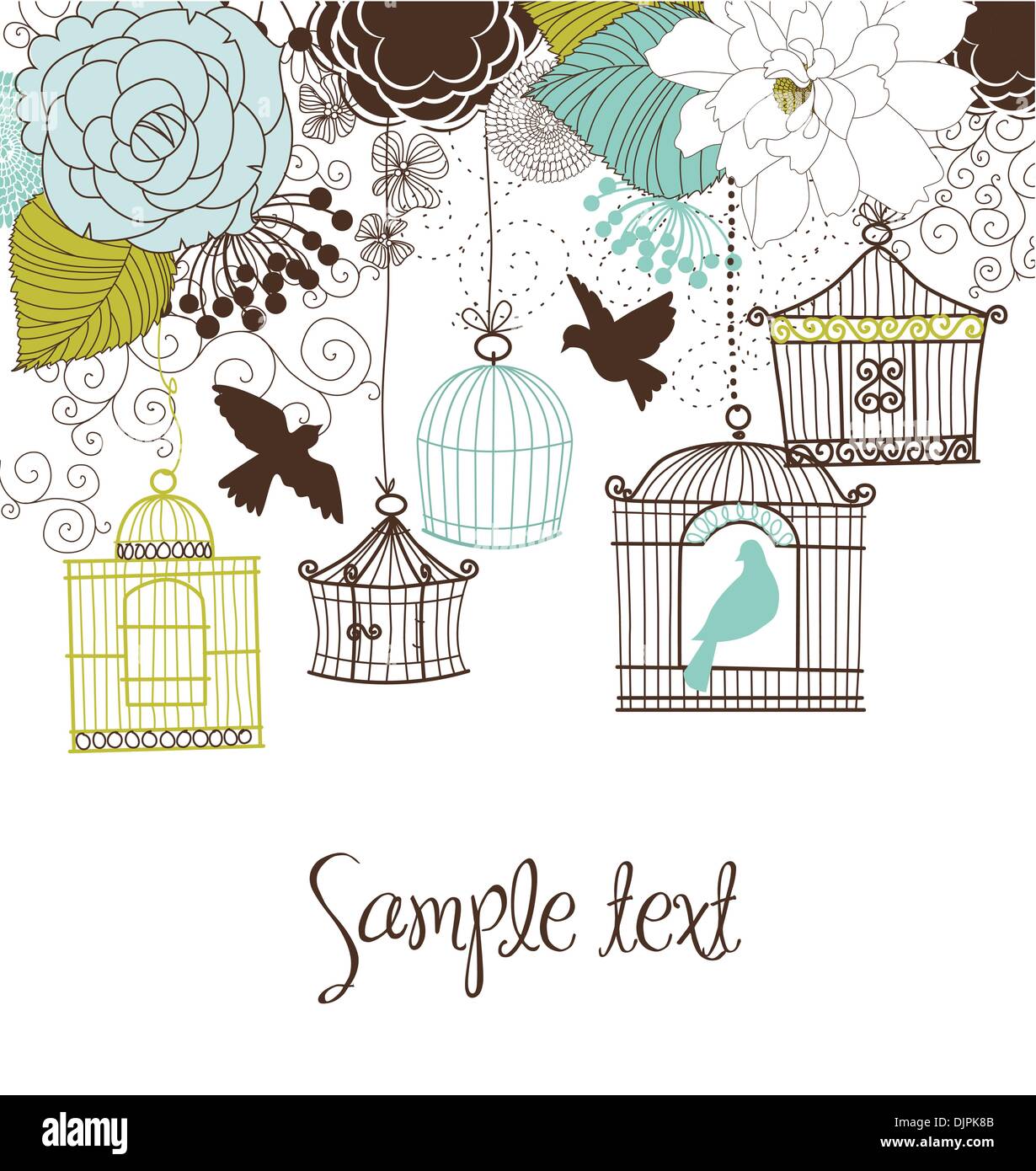 Open birdcage with free birds Stock Vector Images - Alamy