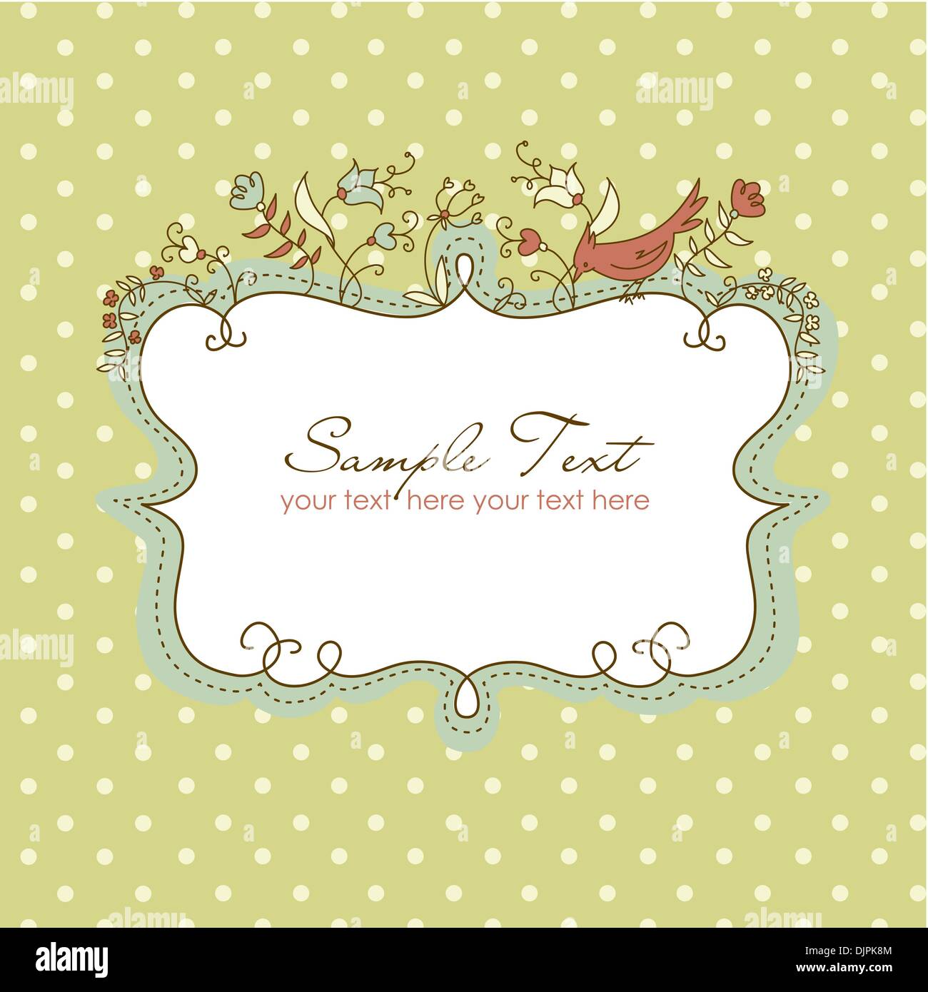 Vector floral frame with a bird Stock Vector Image & Art - Alamy
