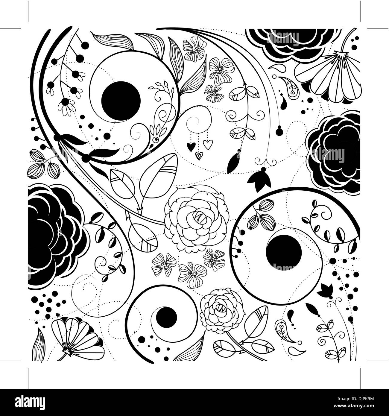 Floral frame sketchy Stock Vector Images - Alamy