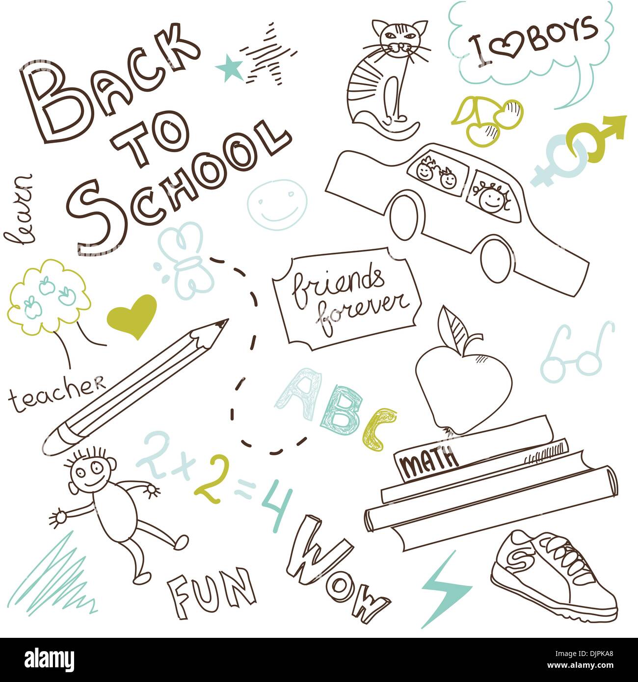 Back to school doodles Stock Vector Image & Art - Alamy