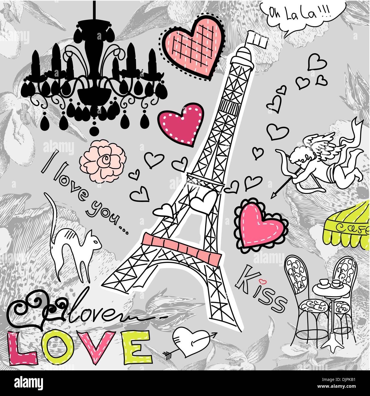 French love letter Stock Vector Images - Alamy