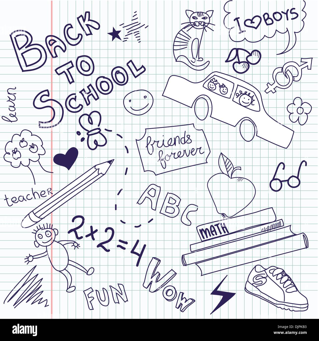 Back to school sketch Stock Vector Image & Art - Alamy