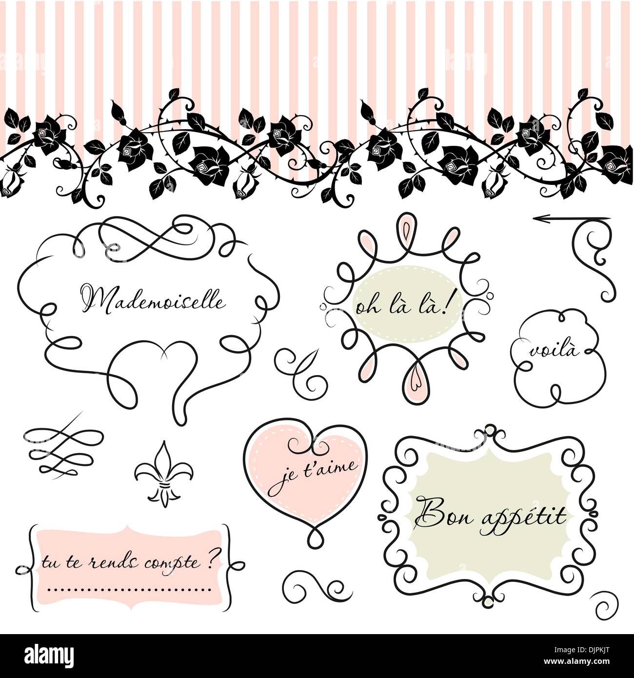 Lined paper border paris hi-res stock photography and images - Alamy