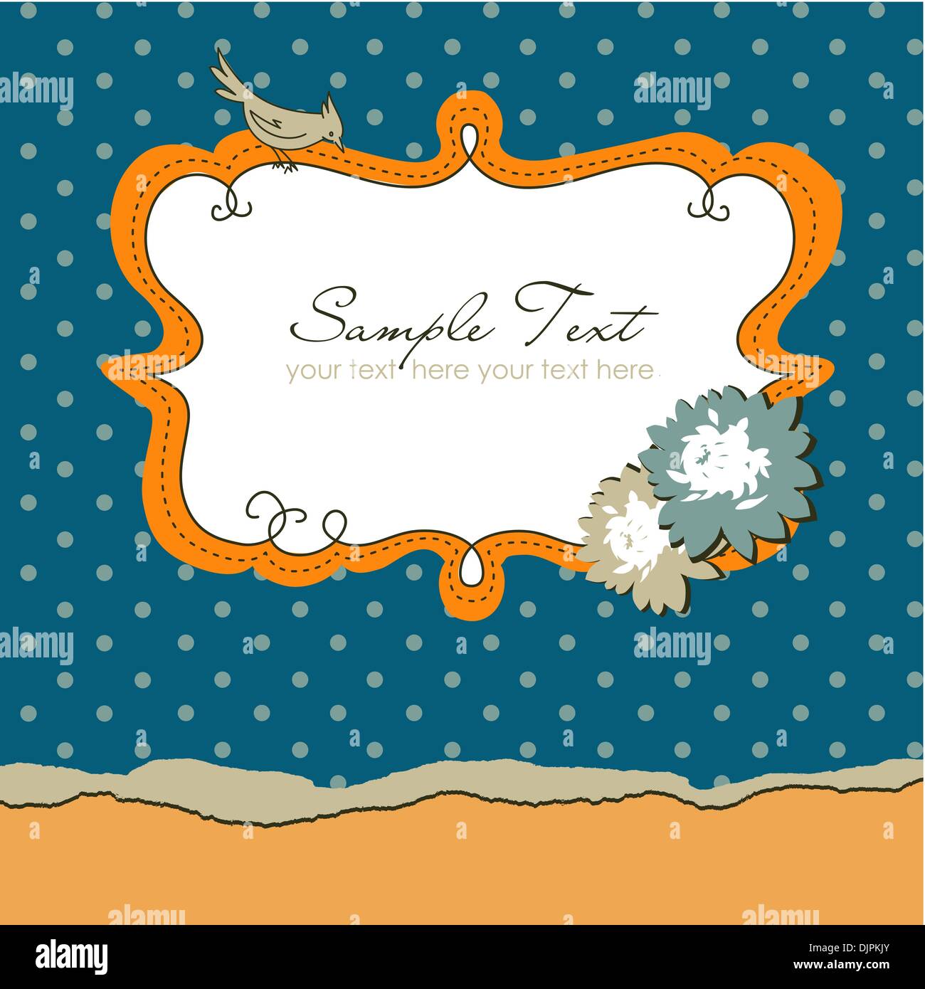 Vector hand drawn frame with a bird Stock Vector Image & Art - Alamy