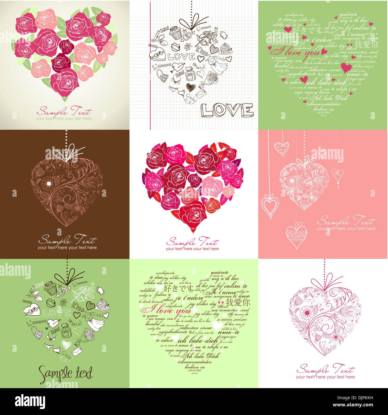 Greeting cards with heart Stock Vector Image & Art - Alamy